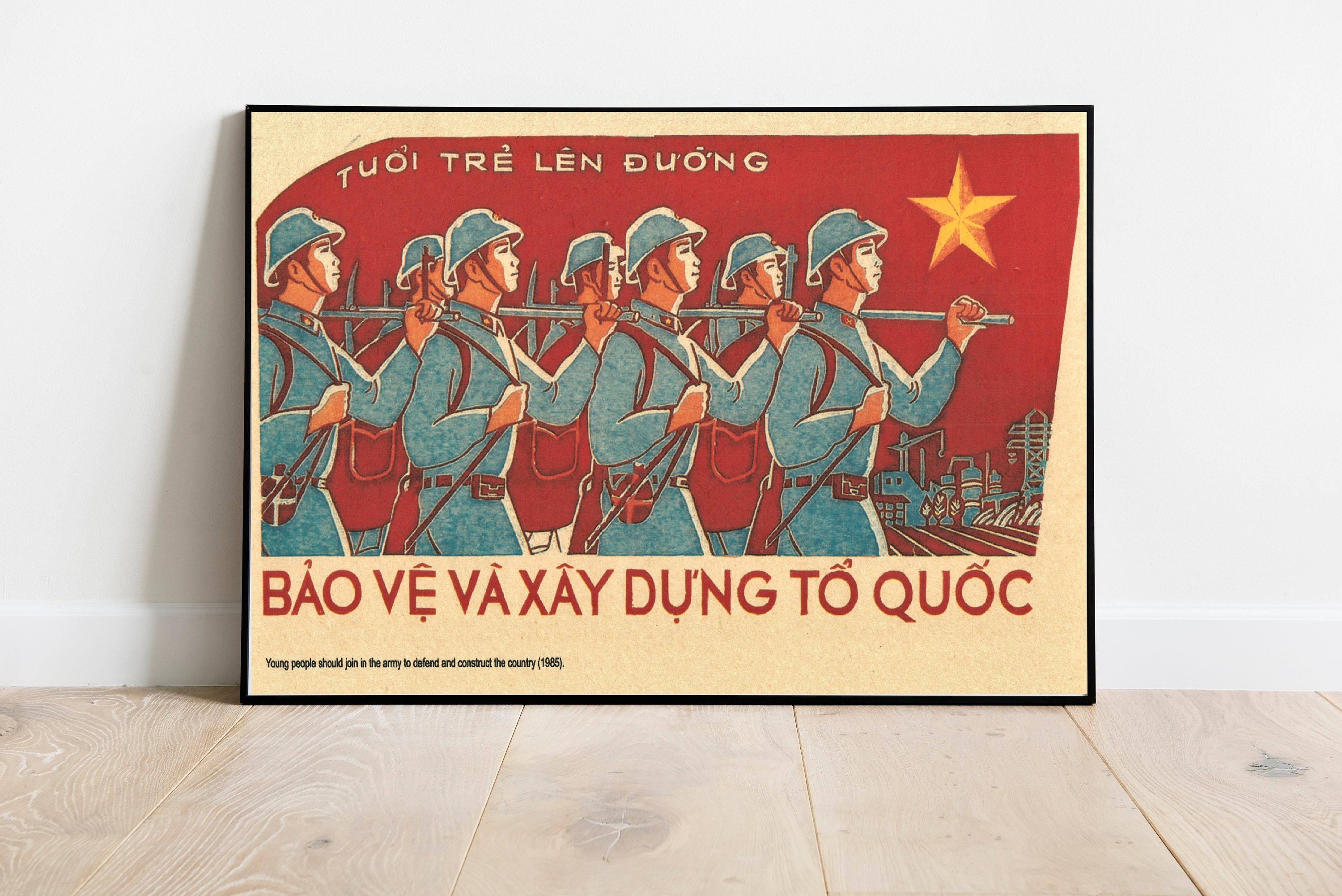Vintage Vietnam War Propaganda Poster: Handmade Rice Paper Art (12x16 ...