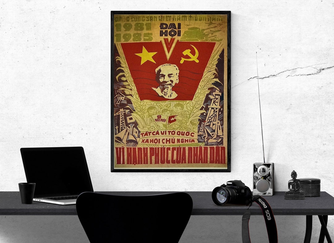 Rice Paper WW2 Vietnam War Propaganda Poster Long Live the Vietnamese ...