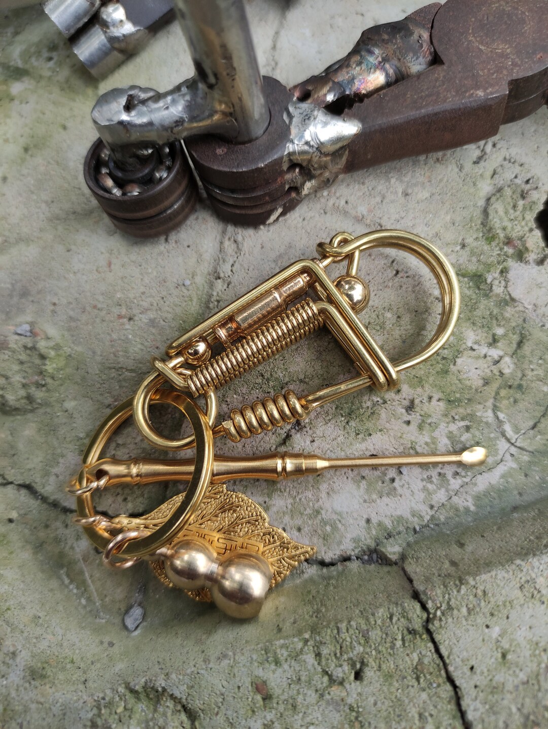 Brass Keychain Cloud Keychain Set Handmade Keychain Gift for Luxury ...