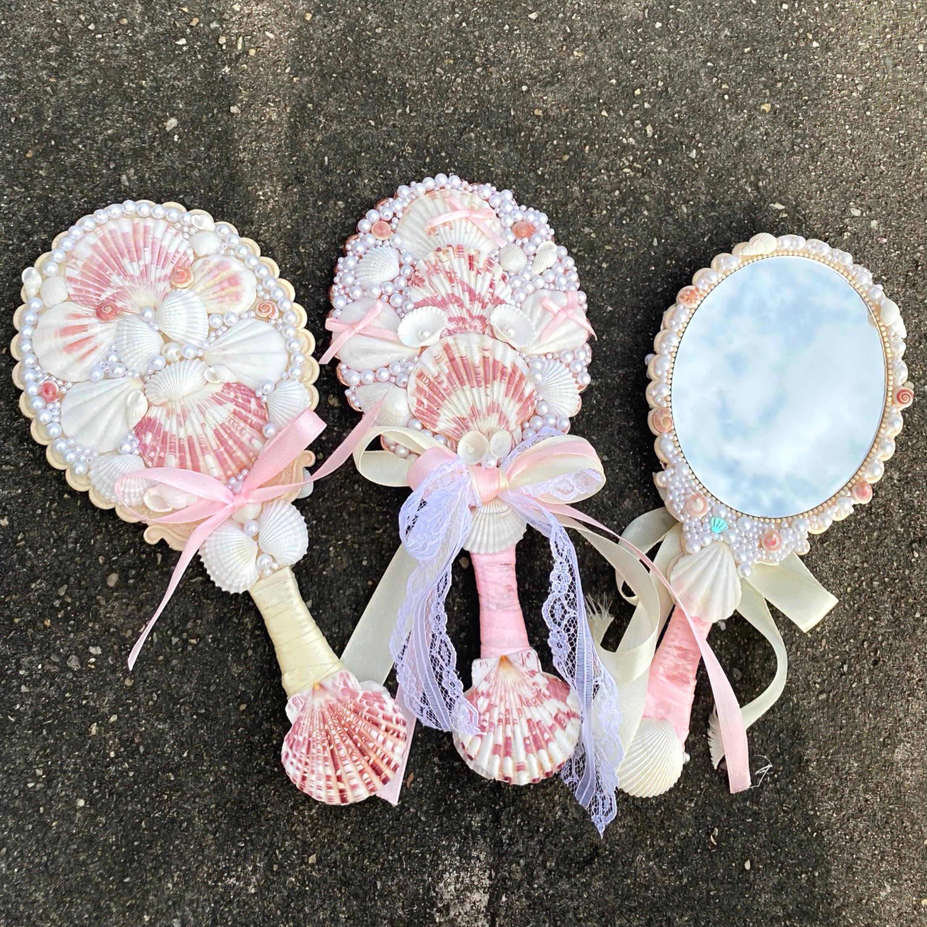 Mermaid Core Seashell Mirror , Coastal Vanity Mirror , Ocean Aesthetic ...