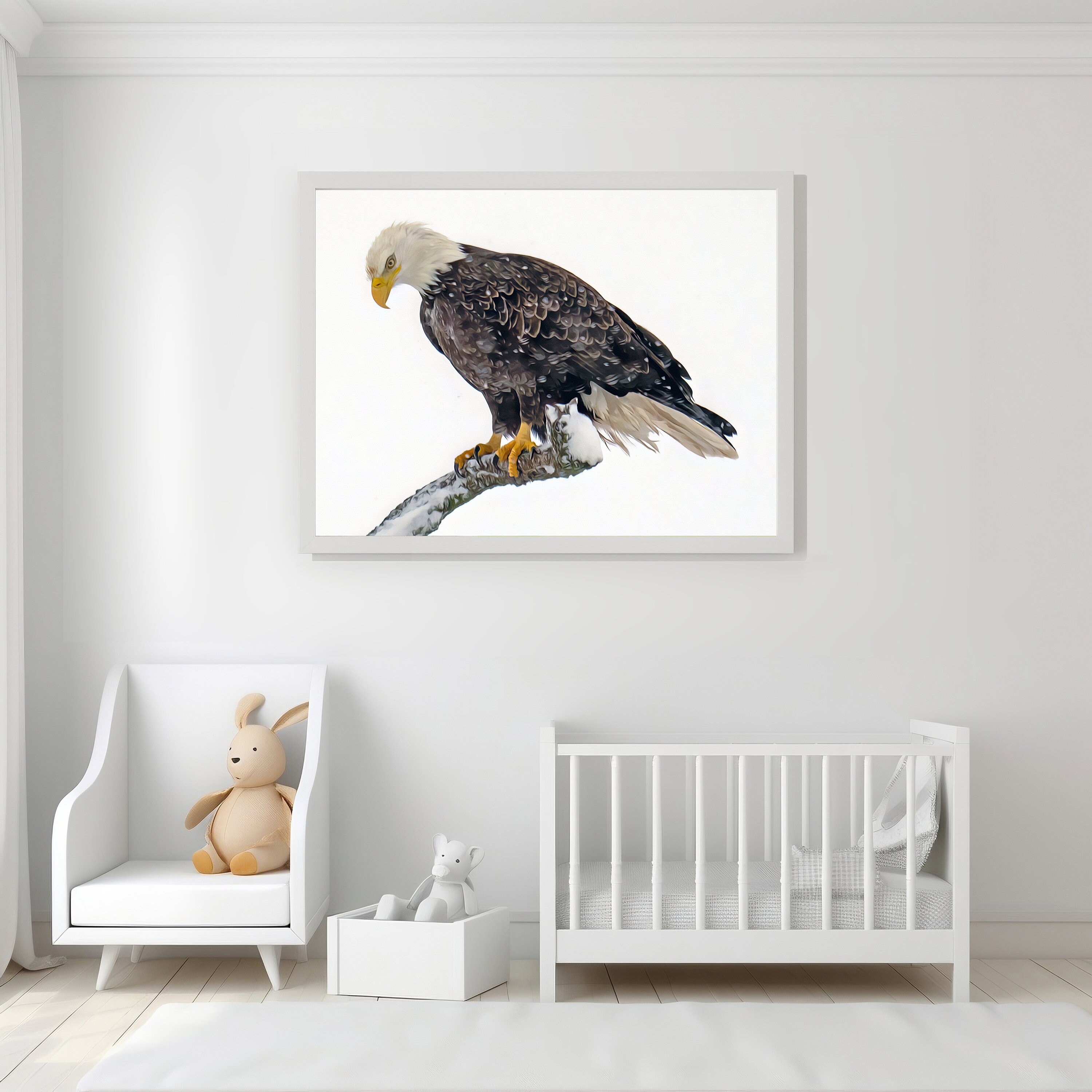 Bald Eagle Art Print Wall Decor American Eagle Painting Bird - Etsy UK