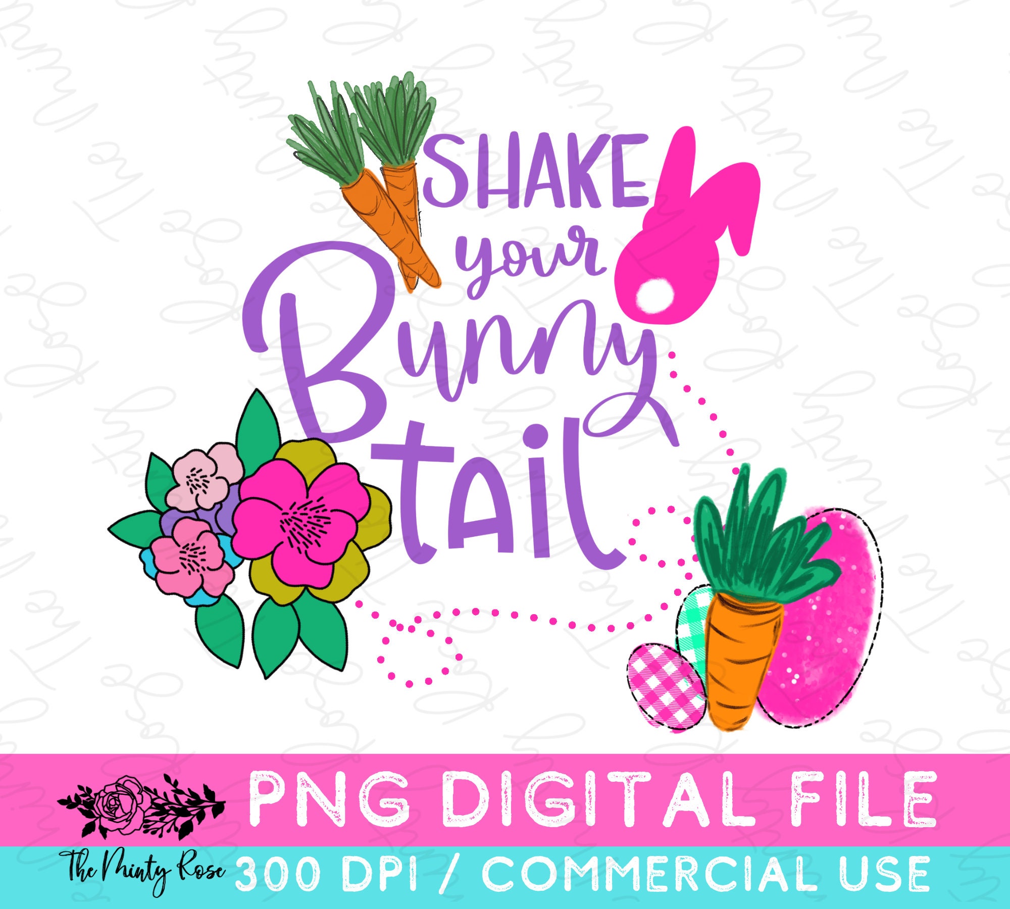 Shake Your Bunny Tail Png, Sublimation, Planner Clip Art, Easter, Bunny ...