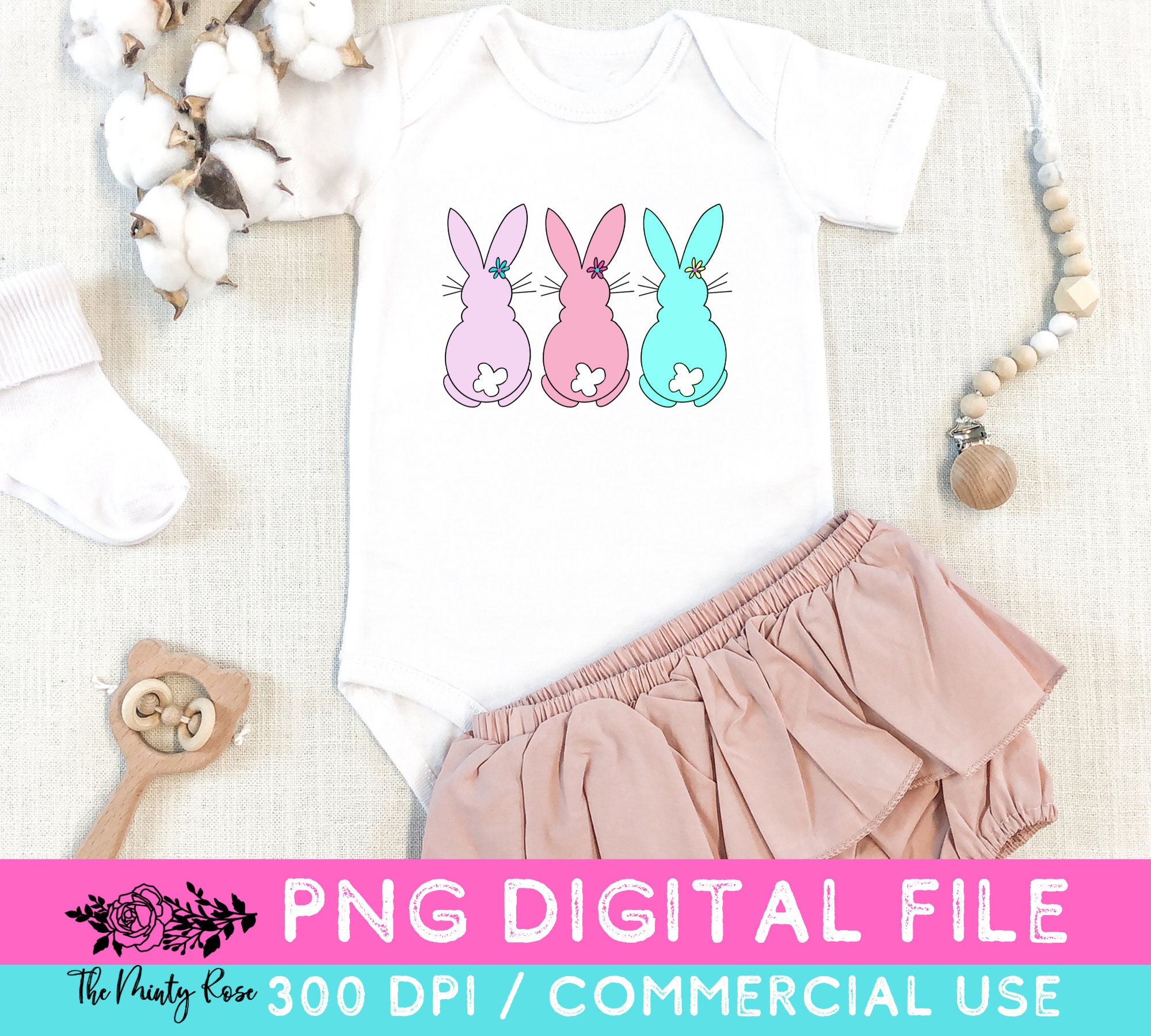 Easter Bunny Png, Cute Bunny Tail, Sublimation, Planner Clip Art ...