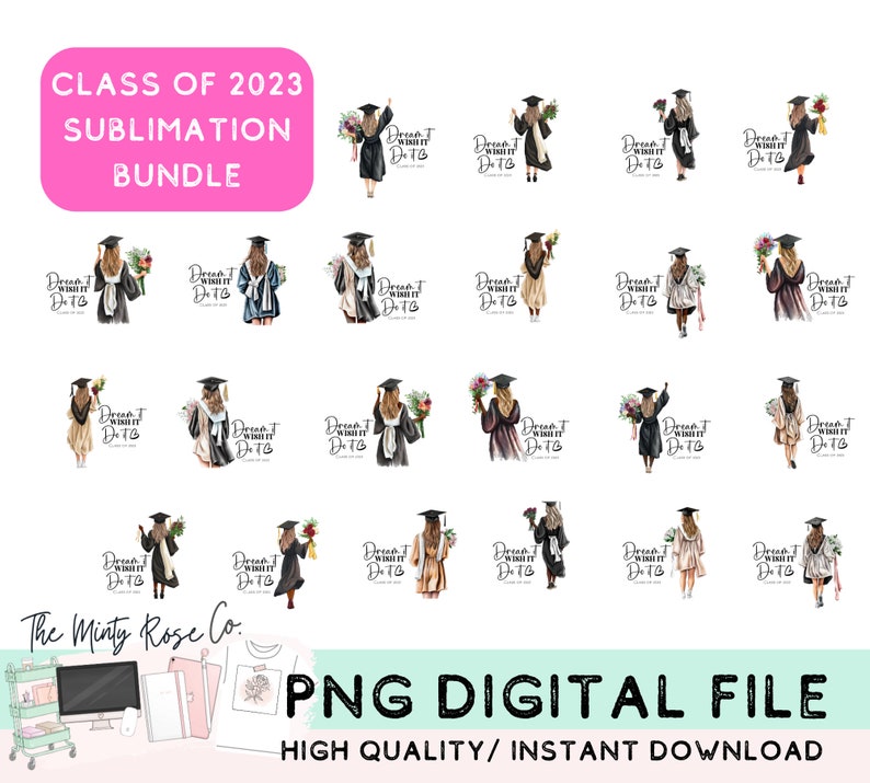Class of 2023 Graduation Sublimation Bundle Png, Class of 2023 ...