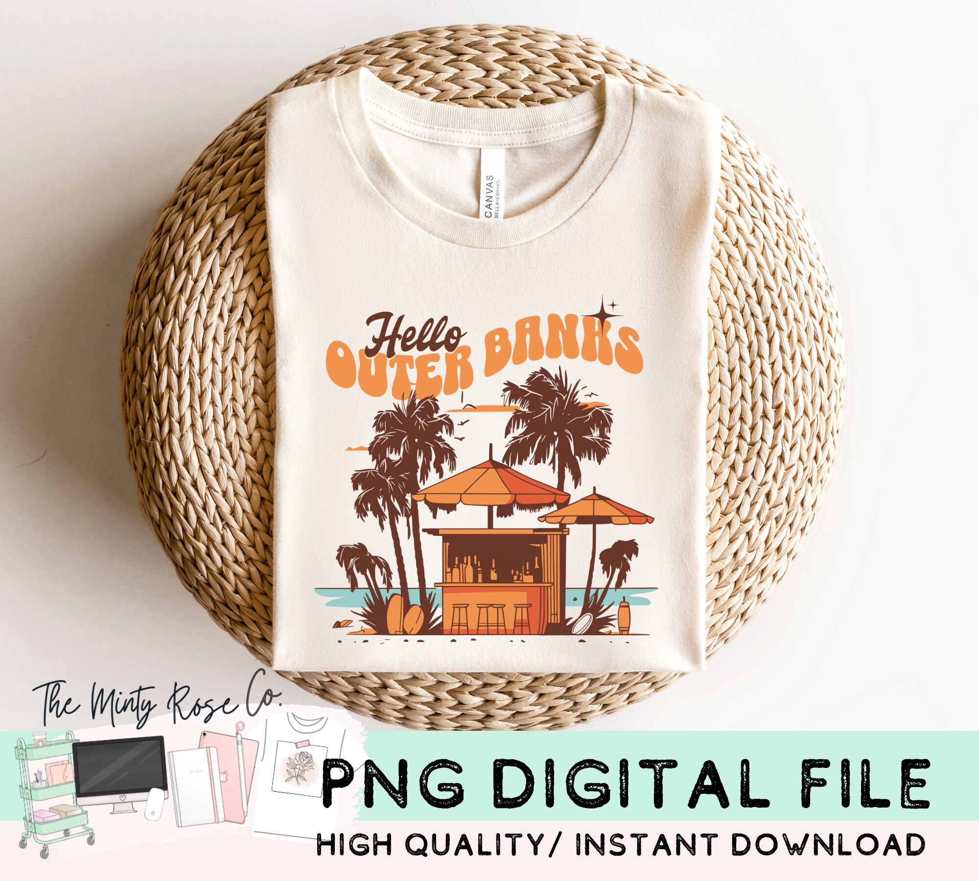 Outer Banks, NC Coast Png, Beach Png, Sublimation, Outer Banks Beach ...