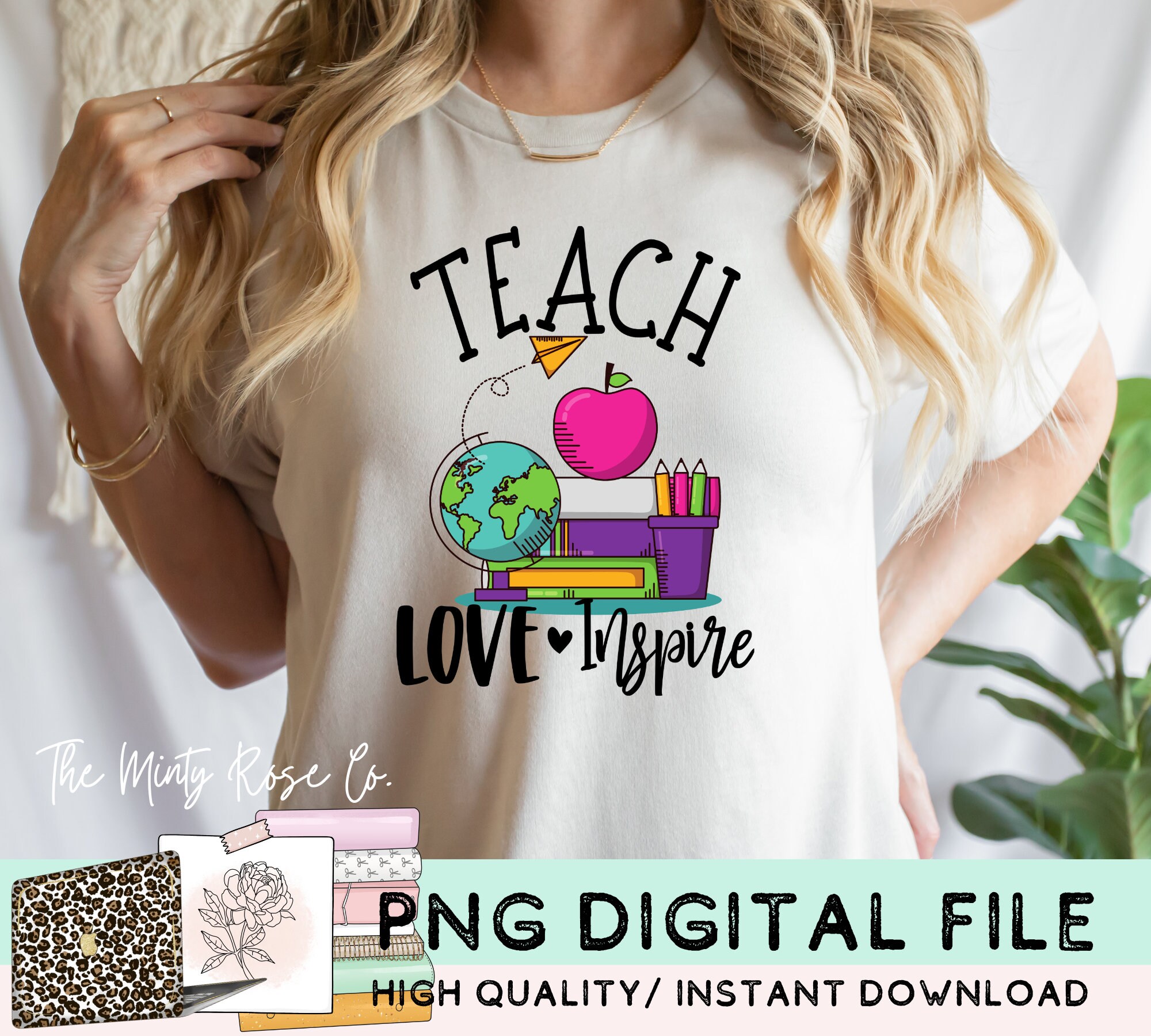 Teach, Love, Inspire Png, Teacher Png, Teacher Shirt Design, Teaching ...