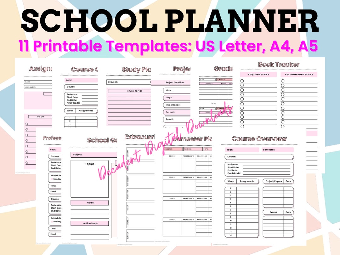 School Planner Printable, Student Planner Printable, Student Planner ...