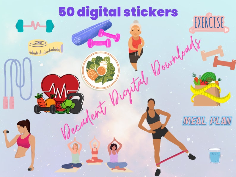 Exercise Tracker, Exercise Log, Exercise Template, Exercise Stickers ...