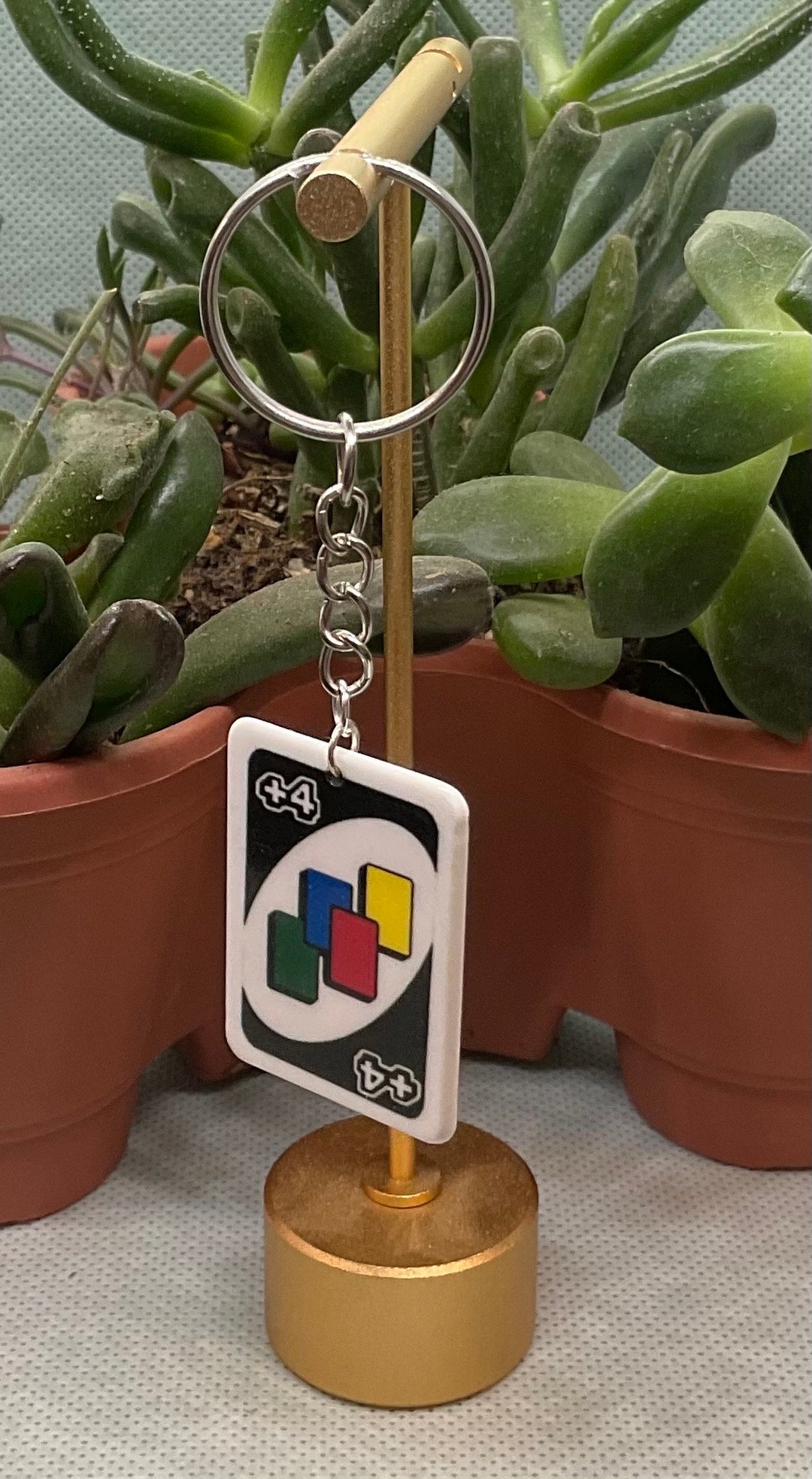 Charm Uno 4 Keychain - Etsy
