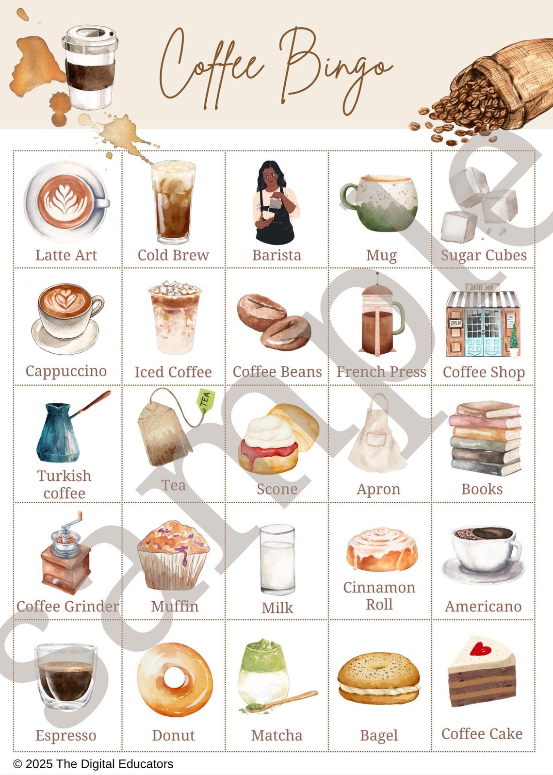 Coffee Bingo Party Game Printable - Etsy