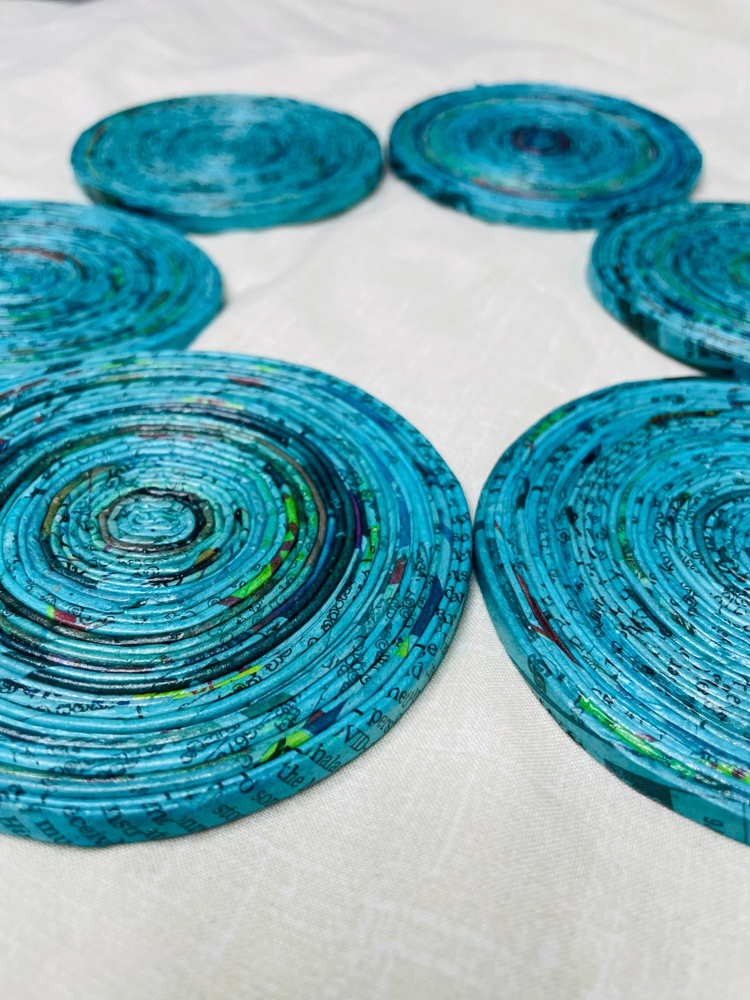 Recycled Newspaper Round Table Mat/ Placemats - Small (set of X6) - Etsy