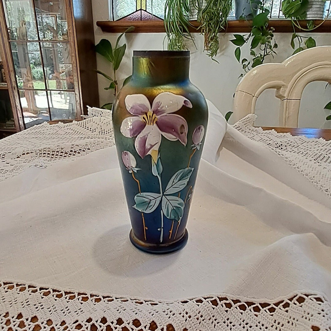 Antique Loetz Style Iridescent Glass Vase 1800s - Etsy