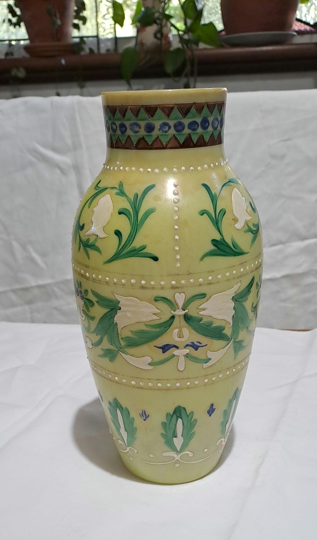 Antique Vase Bohemian Glass Hand Painted Enamel - Etsy