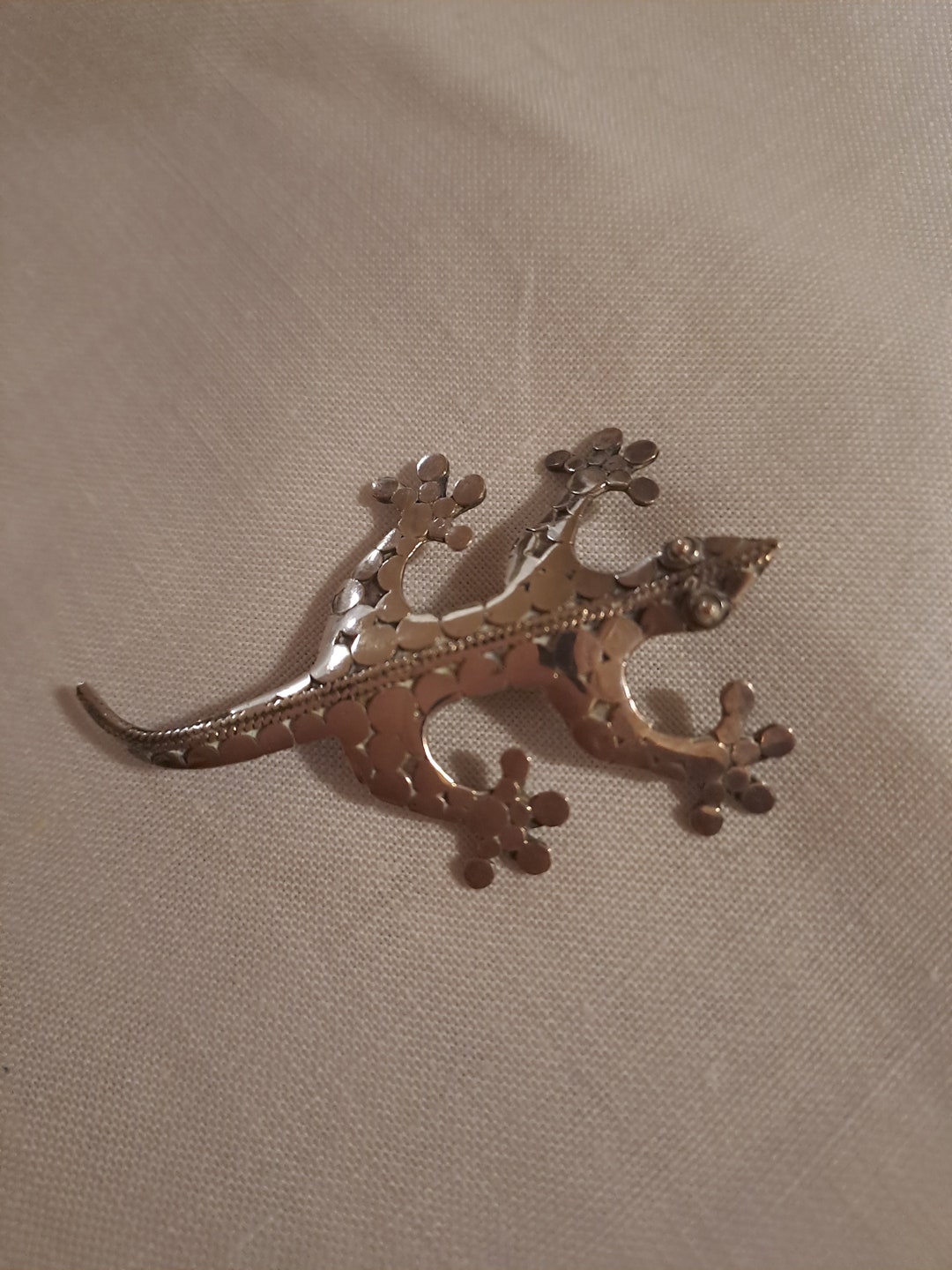 Vintage Silver Lizard Brooch - Etsy
