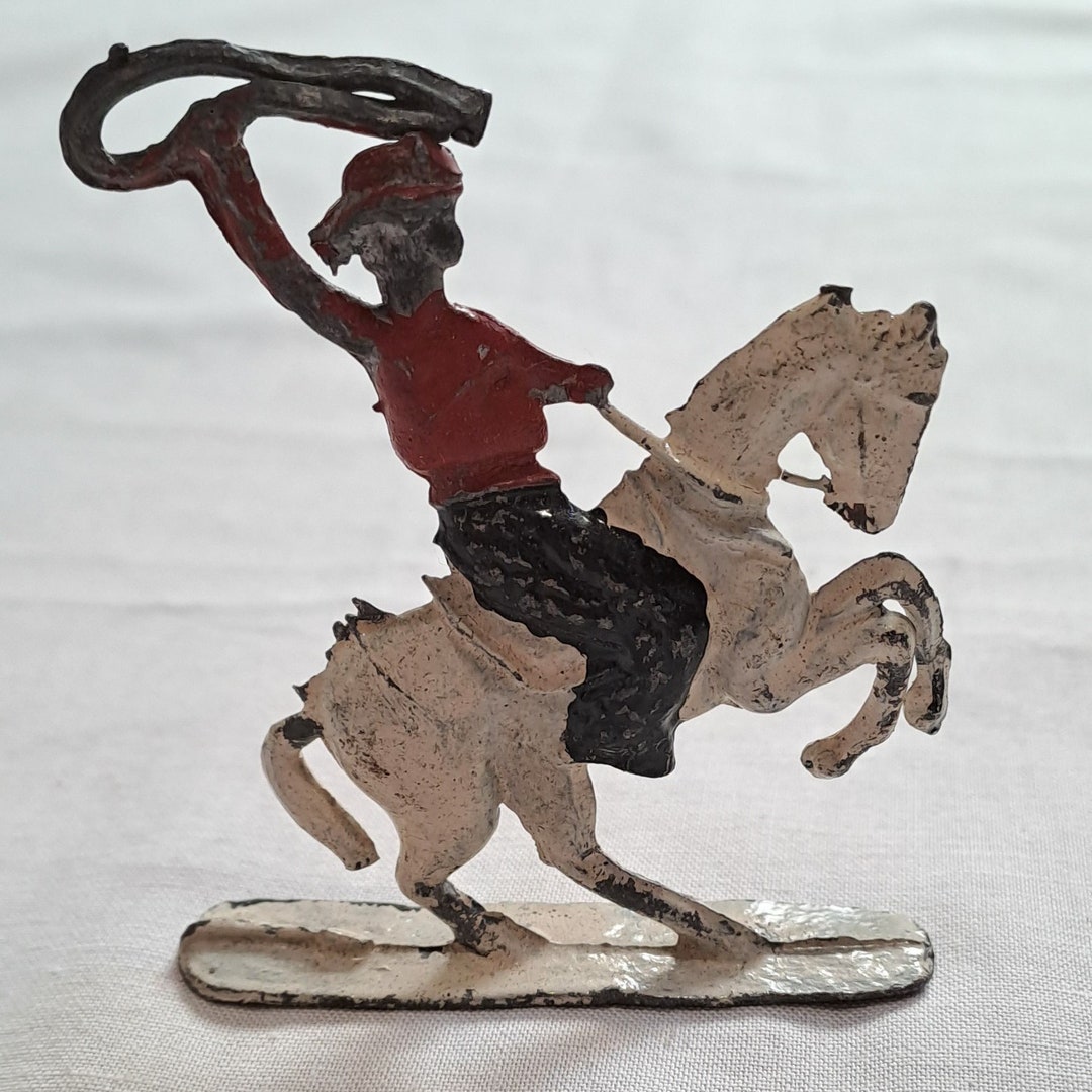 Lead Die-cast Cowboy Figurine on Horse - Etsy