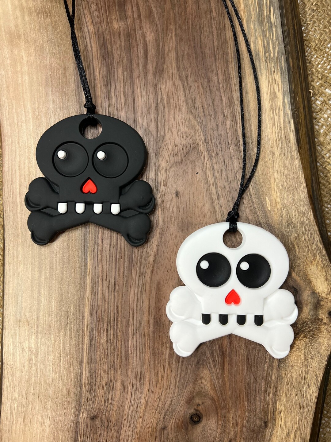 Chewlery Skull, Sensory Necklace, Stress Relief, Gothic Necklace, Adhd ...