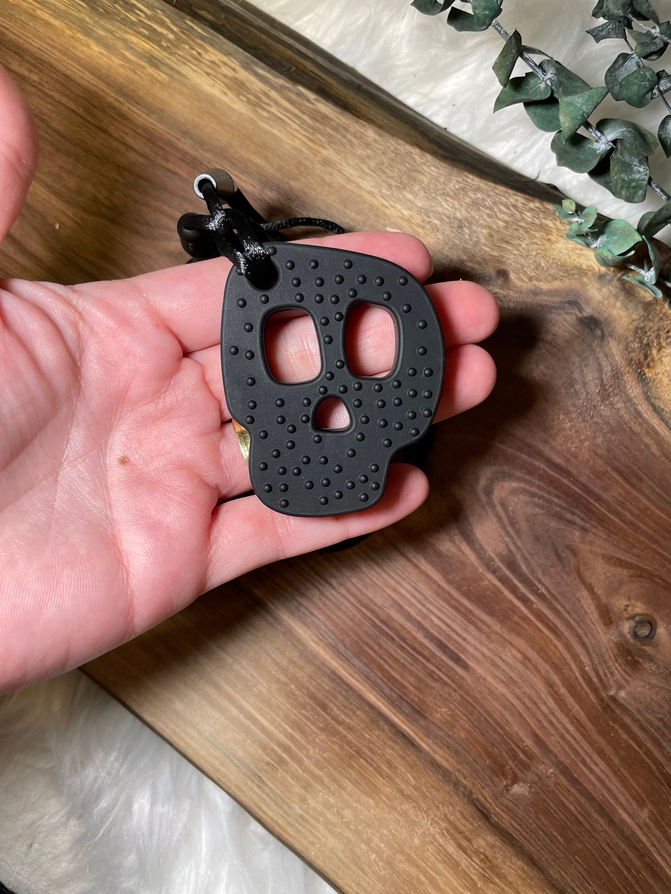 Chewlery Skull, Sensory Necklace, Stress Relief, Gothic Necklace, Adhd ...