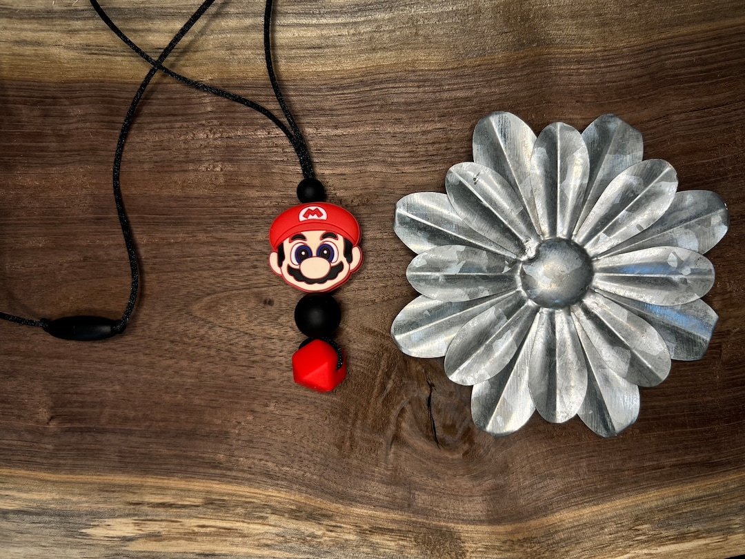 Adult Mario Chewelry Pendant, Adhd, Autism, Fidget Necklace, Sensory ...