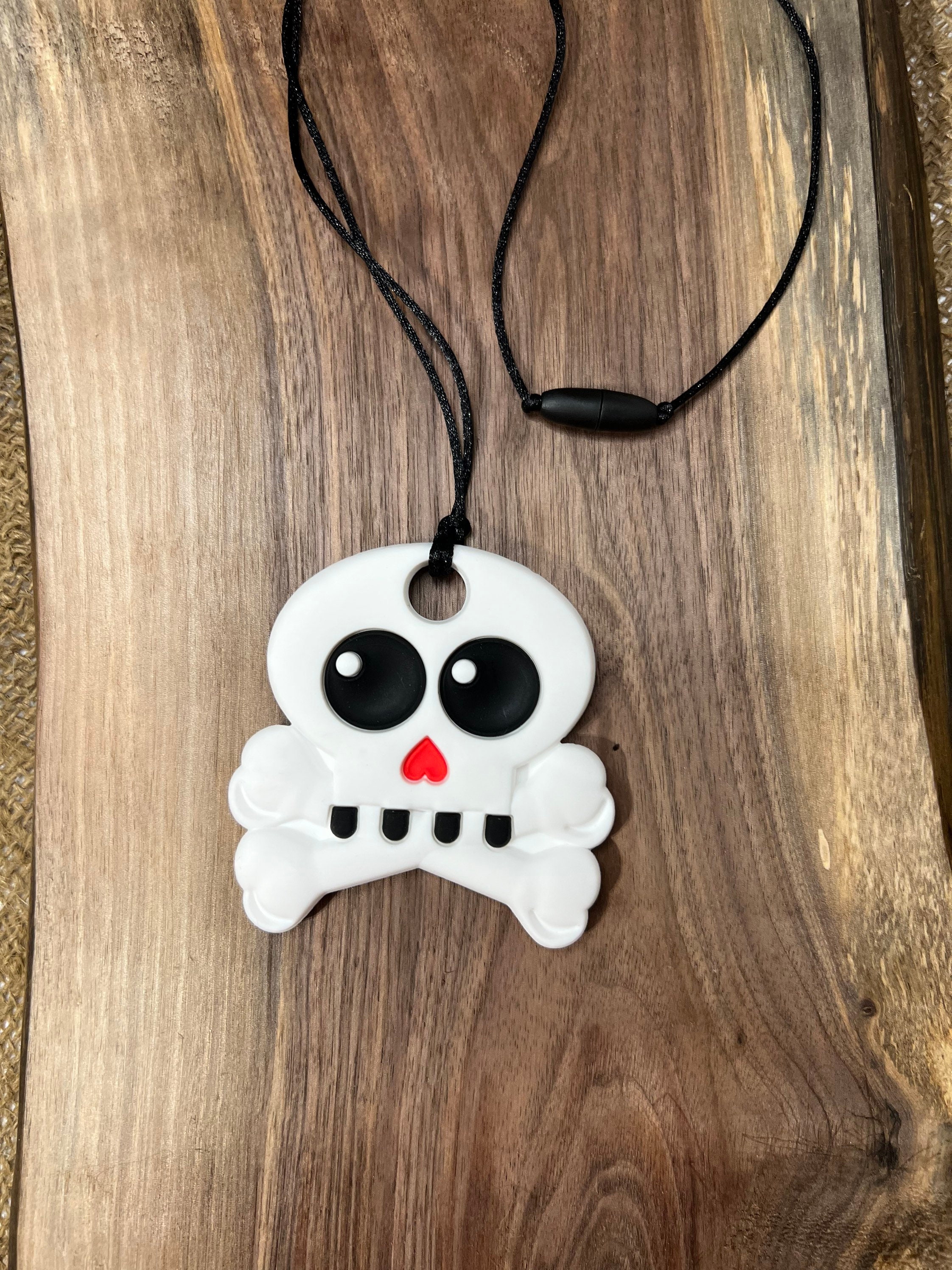 Chewlery Skull, Sensory Necklace, Stress Relief, Gothic Necklace, Adhd ...