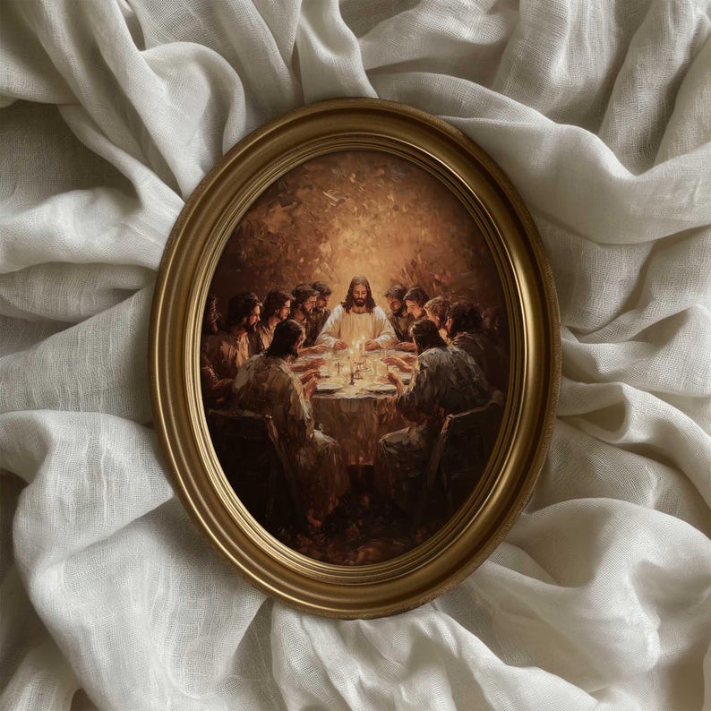 Last Supper Christian Printable Vintage Wall Art Spiritual Digital ...