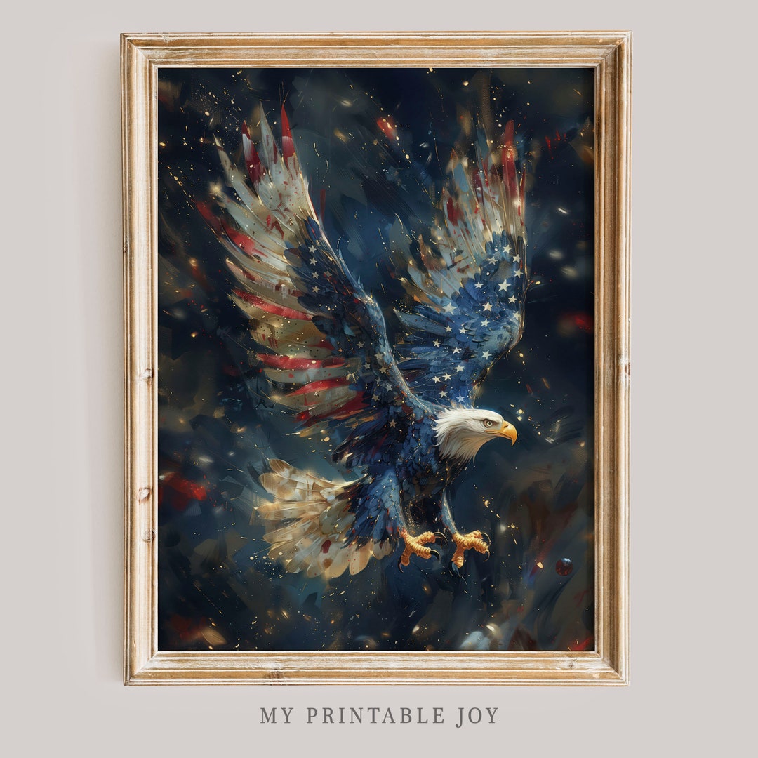 American Bald Eagle With Flag | 4th of July USA | Patriotic American ...