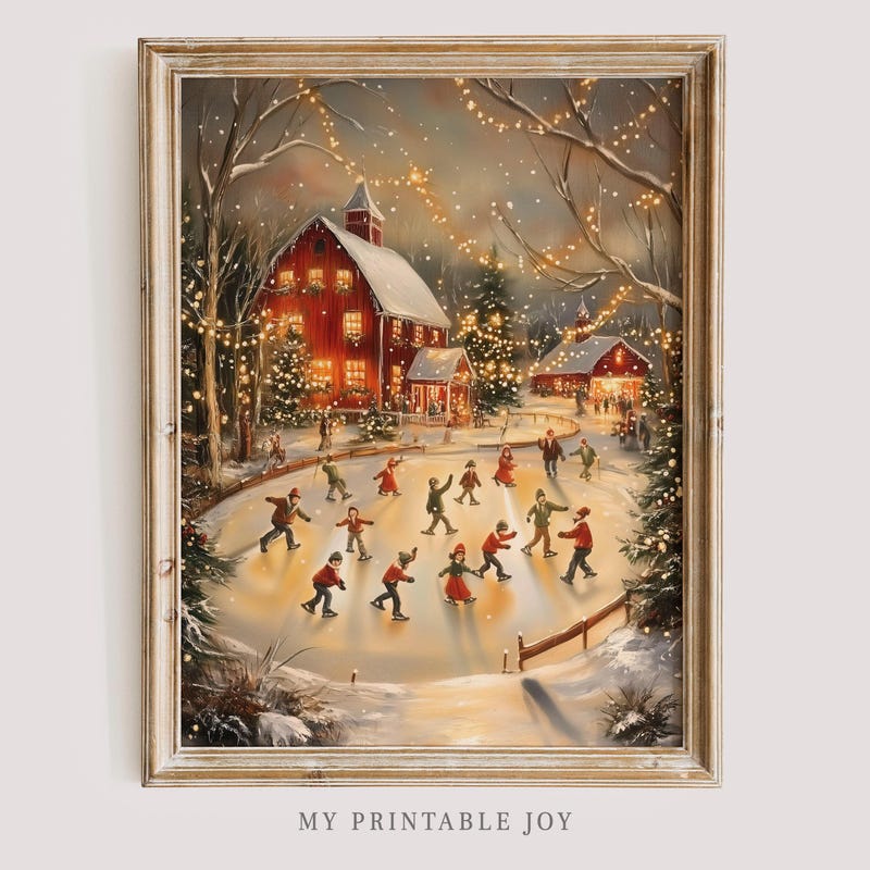 Ice Skating Print - Etsy