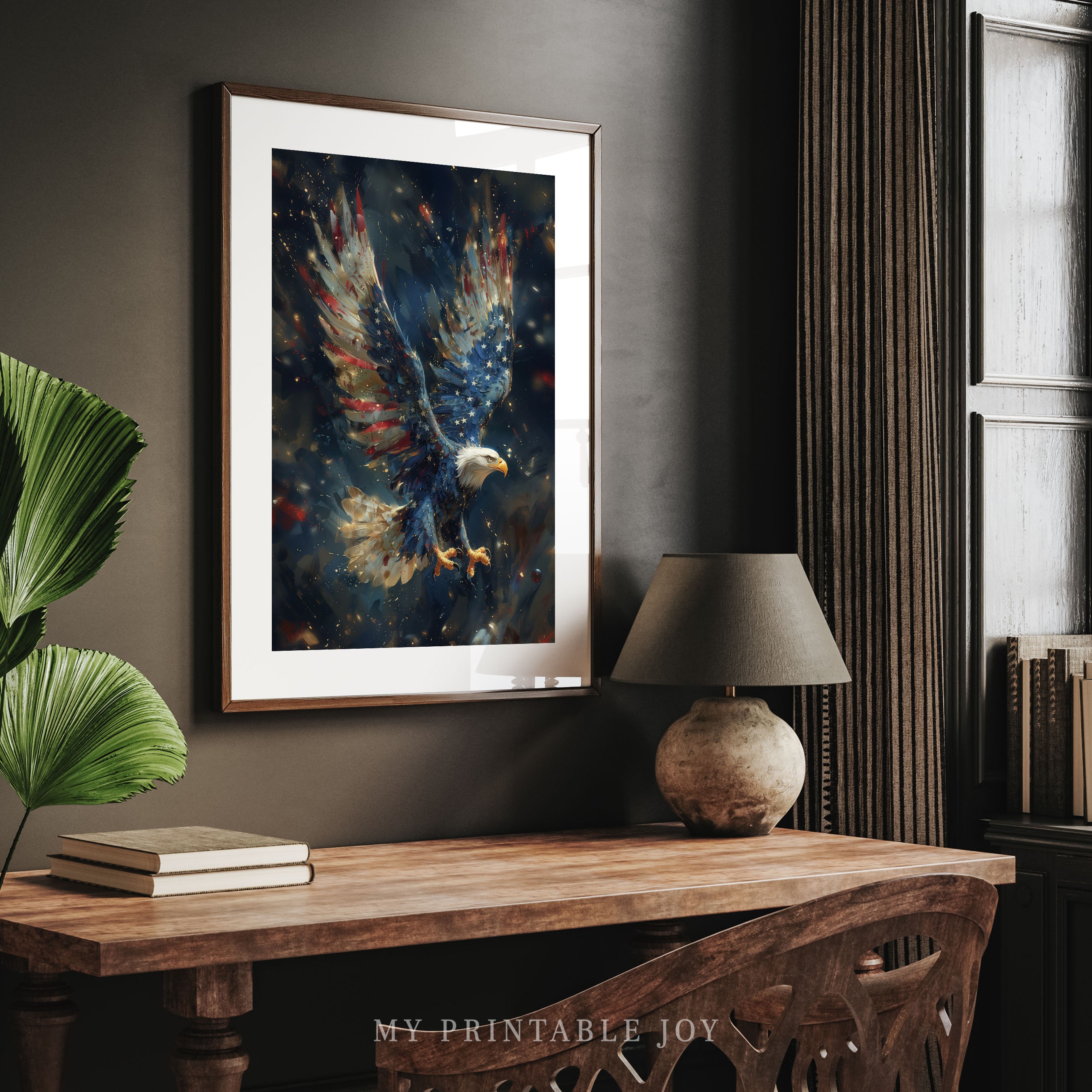 American Bald Eagle With Flag 4th of July USA Patriotic American Flag ...