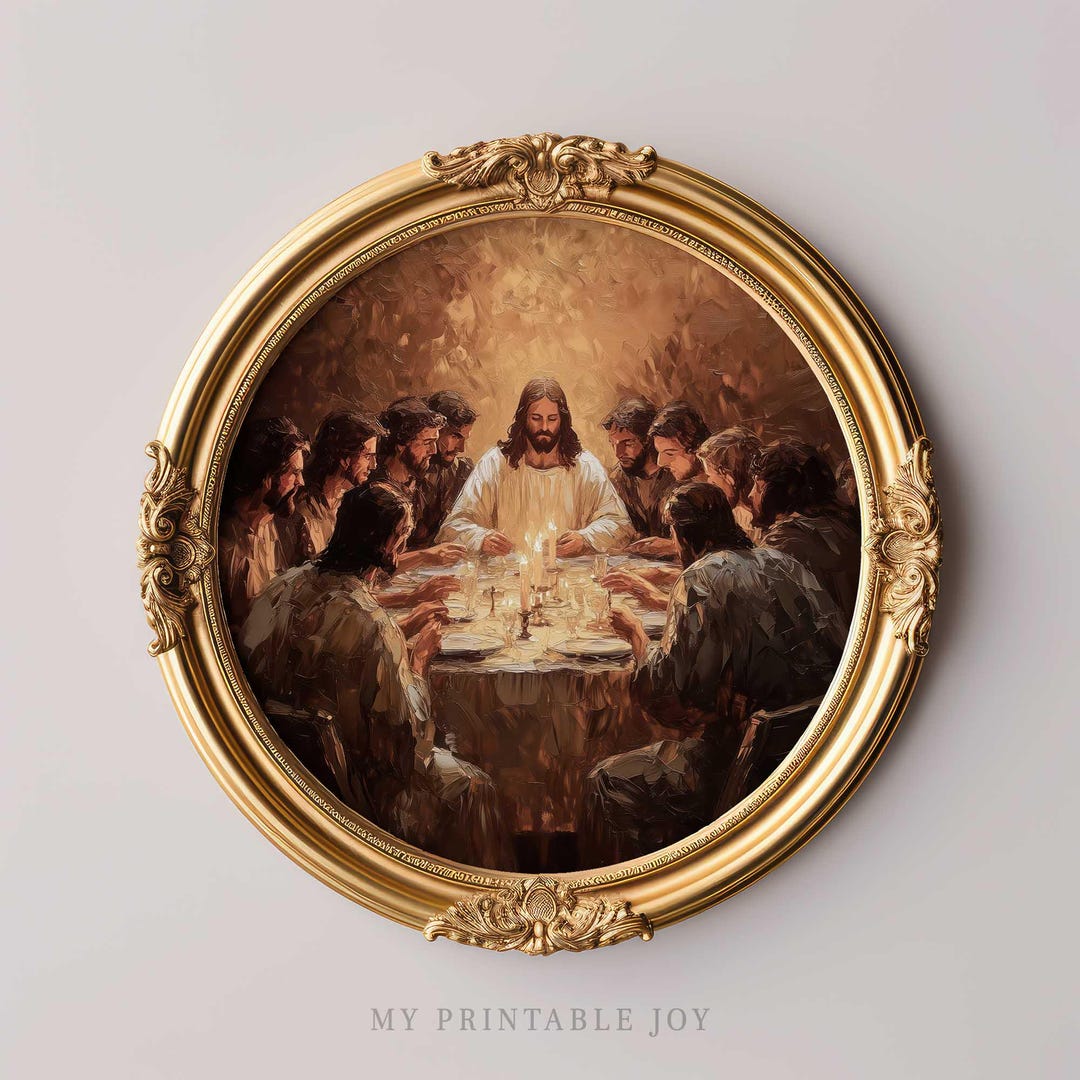 Last Supper Christian Printable Vintage Wall Art Spiritual Digital ...