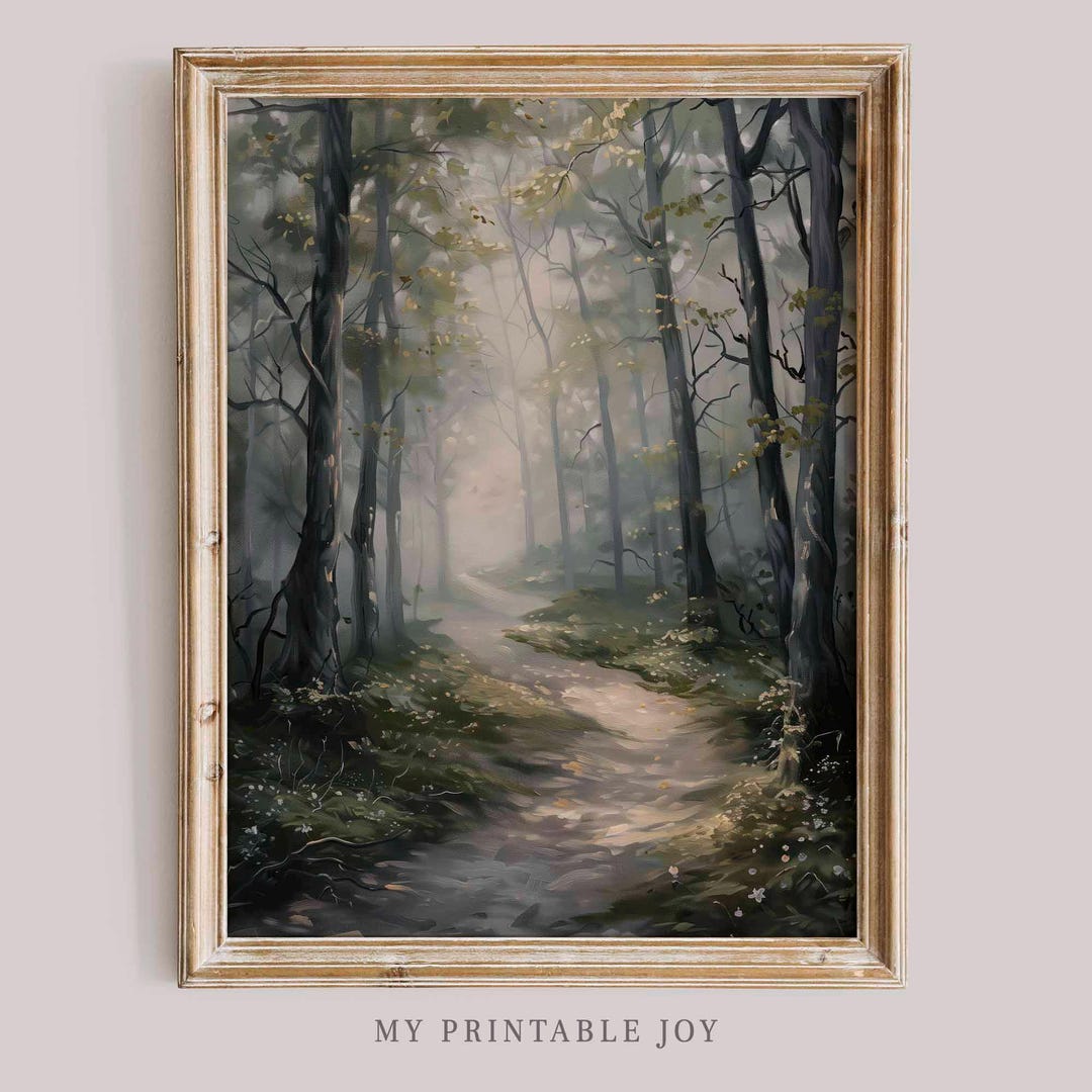 Forest Path Spring Landscape Printable Wall Art Serene Nature Woodland ...