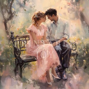 Romantic Couple Wall Art Print Vintage Love Scene Home Decor for ...