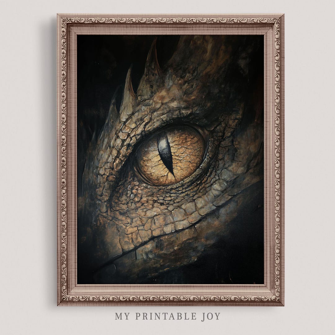 Dragon Eye Wall Art Print Fantasy Dark Academia Decor for Booktok Fans ...