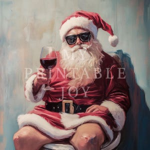 Funny Bathroom Christmas Santa Wall Art Digital Download Santa Humor ...