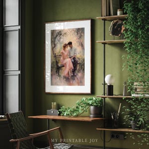 Romantic Couple Wall Art Print Vintage Love Scene Home Decor for ...