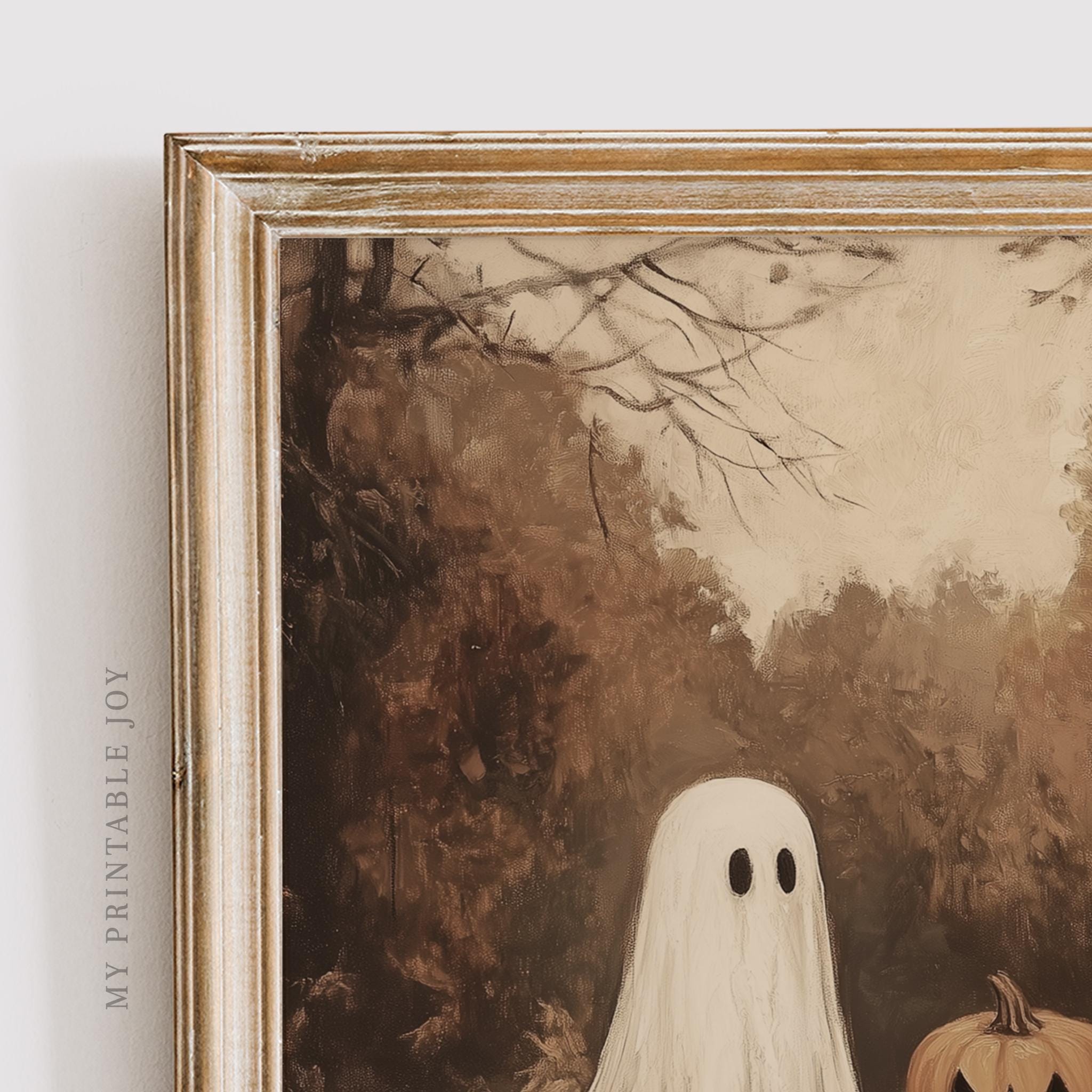 Rustic Halloween Ghosts Printable - Vintage Fall Decor, Spooky Autumn ...