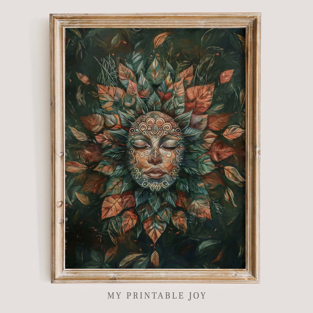 Printable Tree Goddess Painting Greenery Witch Art Abstract Mandala Art ...