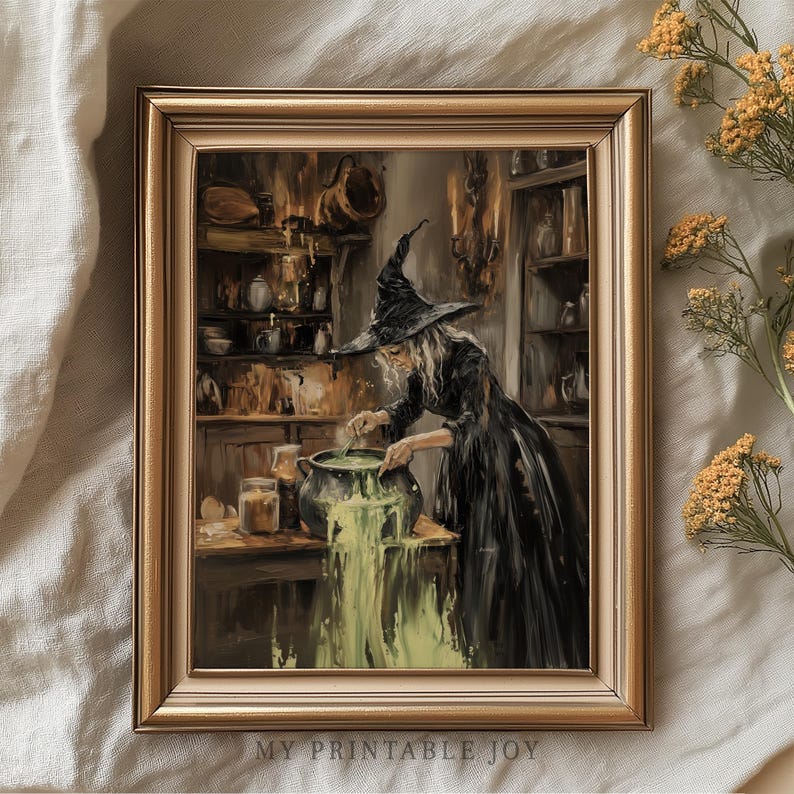 Vintage Witch's Kitchen Printable Wall Art - Rustic Halloween Decor ...