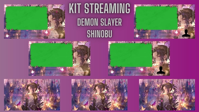 Animated Stream Pack | Twitch Streamers Kit | Shinobu | Demon Slayer ...