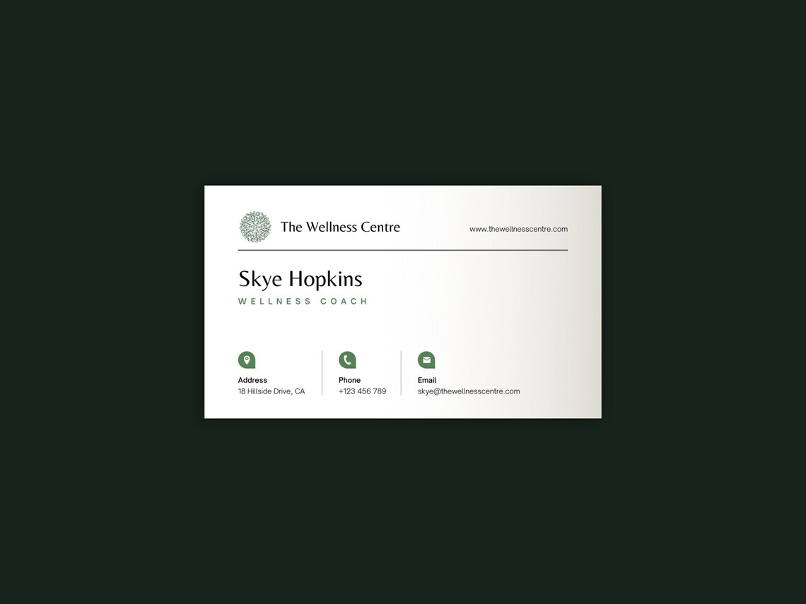 Business Card Template Wellness Business Card Premium Business Card ...