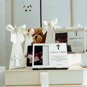 Baptism Gift Set, Personalized Baptism Photo Frame, Candy Box & Gift ...