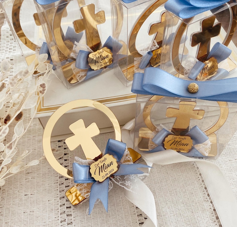 10 Pcs Personalized Cross Baptism Favors, Baptism Favors Boy, Baptism ...