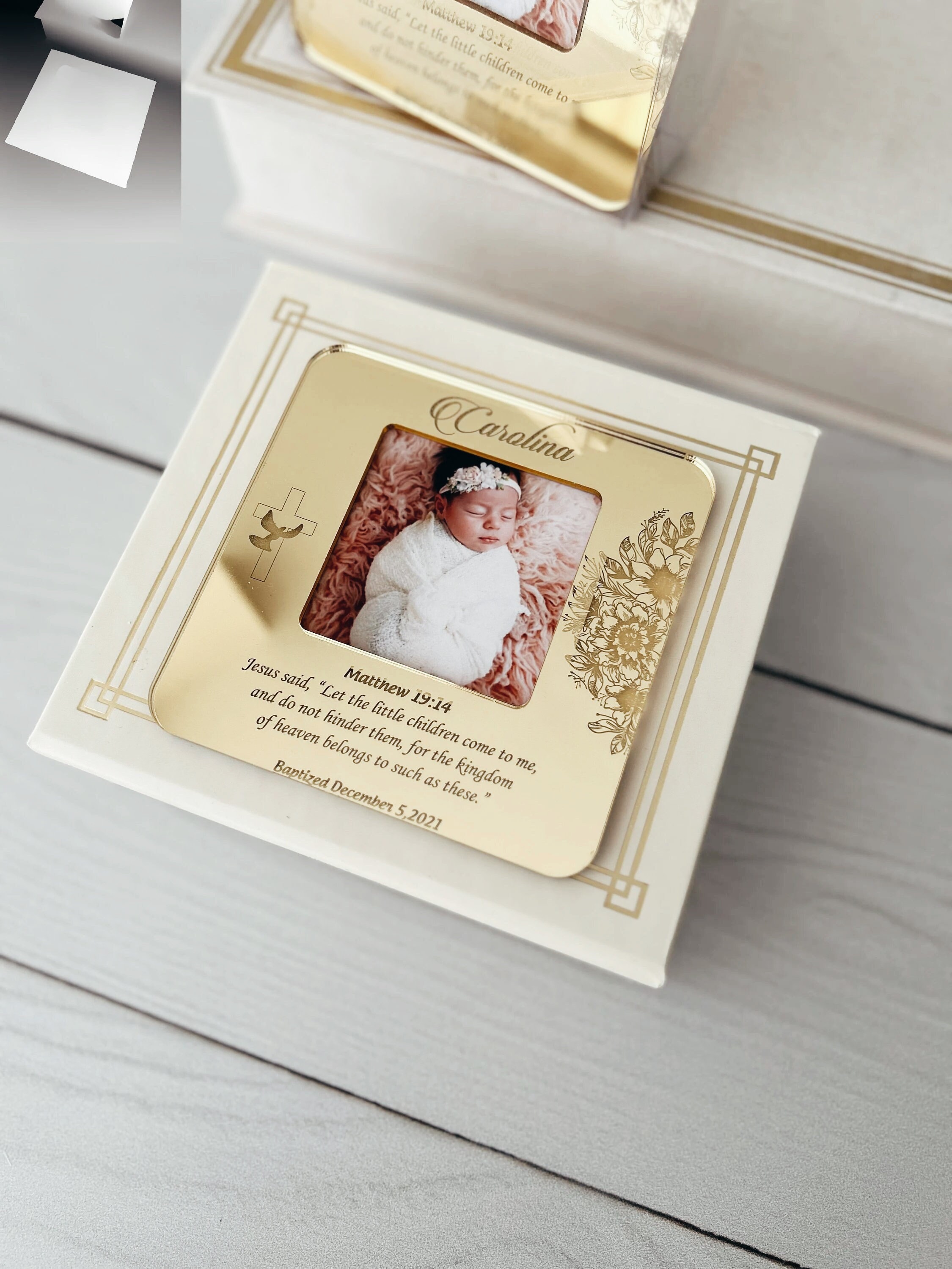 5 Pcs Baptism Favors Frame, Christening Favors, Bautizo Recuerdos ...