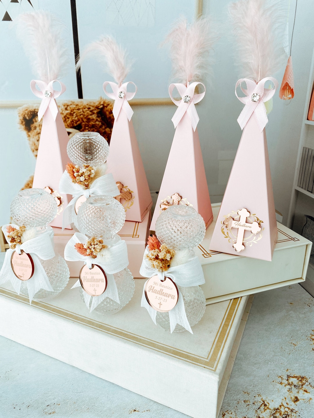 Holy Water Bottle Gift Sets, Baptism Favors Sets, Candy Box & Gift Bag ...