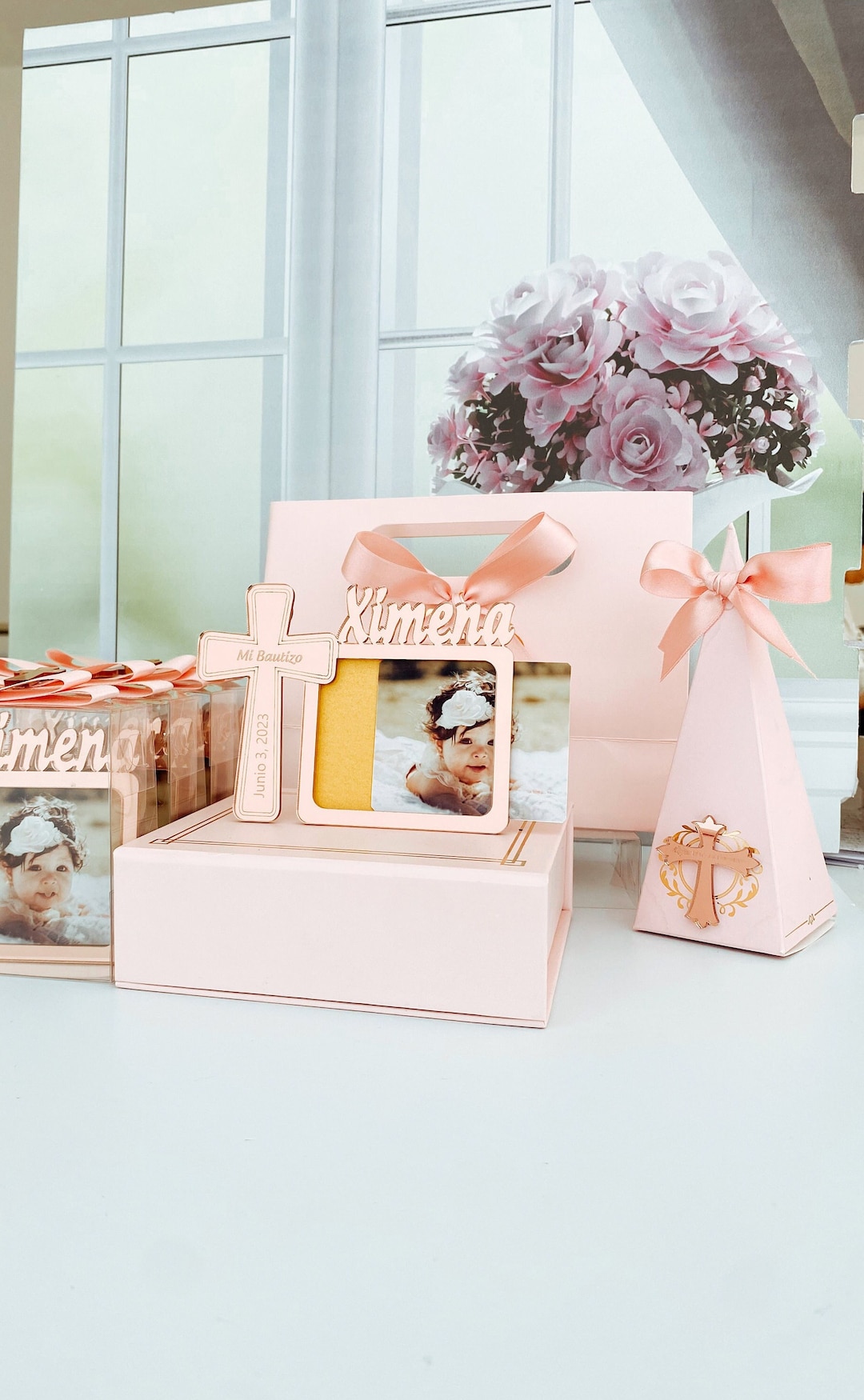 Baptism Magnet Favor Sets, Battesimo Bomboniere, Baptism Favors Girl ...