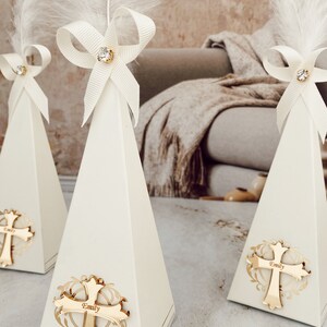 Elegant Christening Candy Boxes - First Holy Communion Favors - Baptism ...