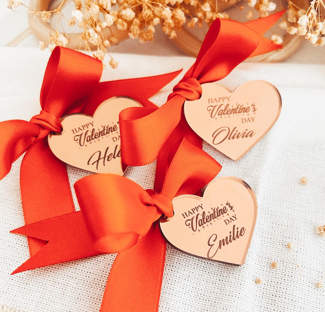 Rose Acrylic Mirror Tag, Wedding Name Tag, Thank You Label, Save the ...