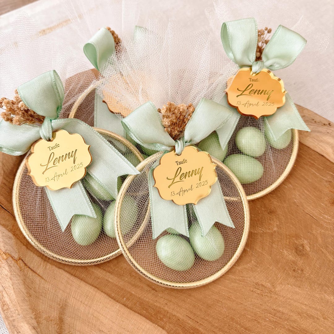 Sage Green Almond Candy Favors, Bomboniere Battesimo, Baptism Favors ...