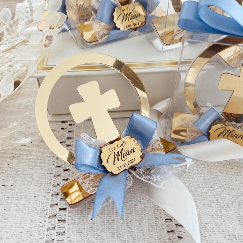 10 Pcs Personalized Cross Baptism Favors, Baptism Favors Boy, Baptism ...