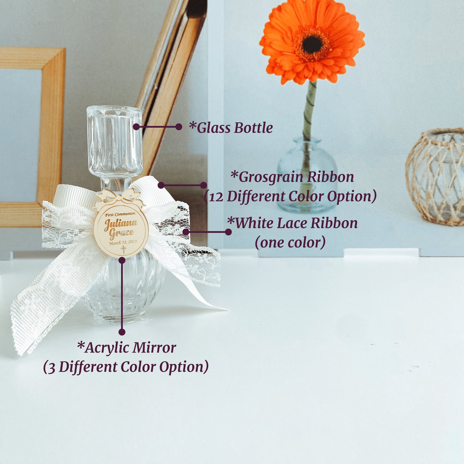 Holy Water Bottle, Blessed Holy Water, Baptism Favors, Christening ...