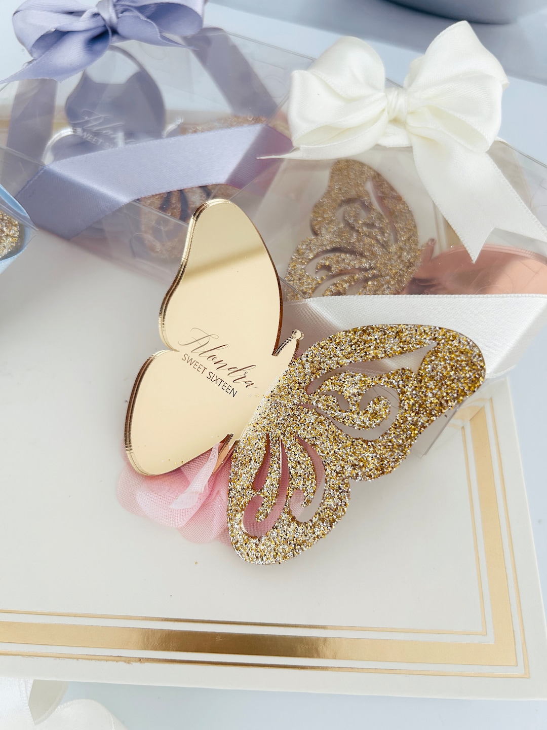 Glitter Butterfly Favors, Baby Shower Favor Girl, Birthday Favor Girl ...