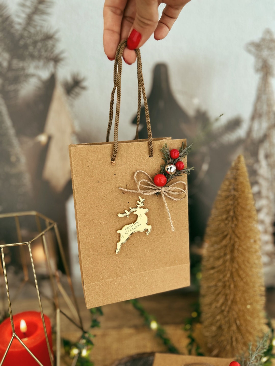 Personalized Gift Bags, Christmas Gift Box, Custom Christmas Gift Bags ...